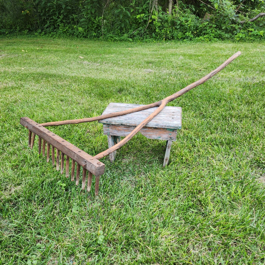 Antique Tree Branch Rake-primitive Rustic Farm/garden Tool - Etsy