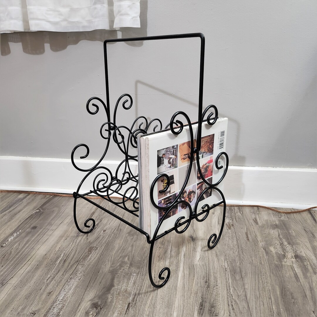 Vintage Metal Scroll Magazine Rack/vinyl Record Album Holder - Etsy