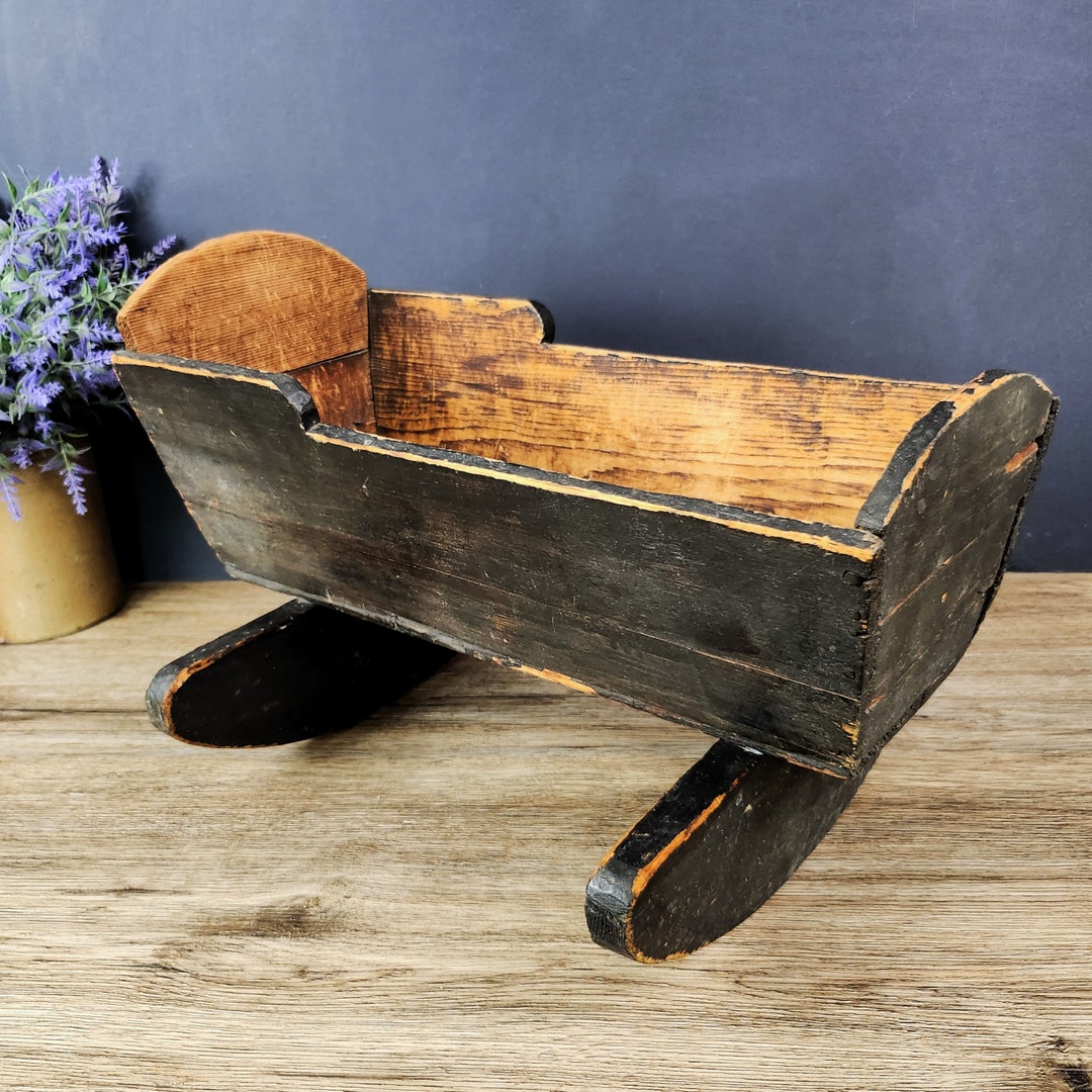 Antique/vintage Wood Doll Cradle-aged & Primitive for Display Not Play ...