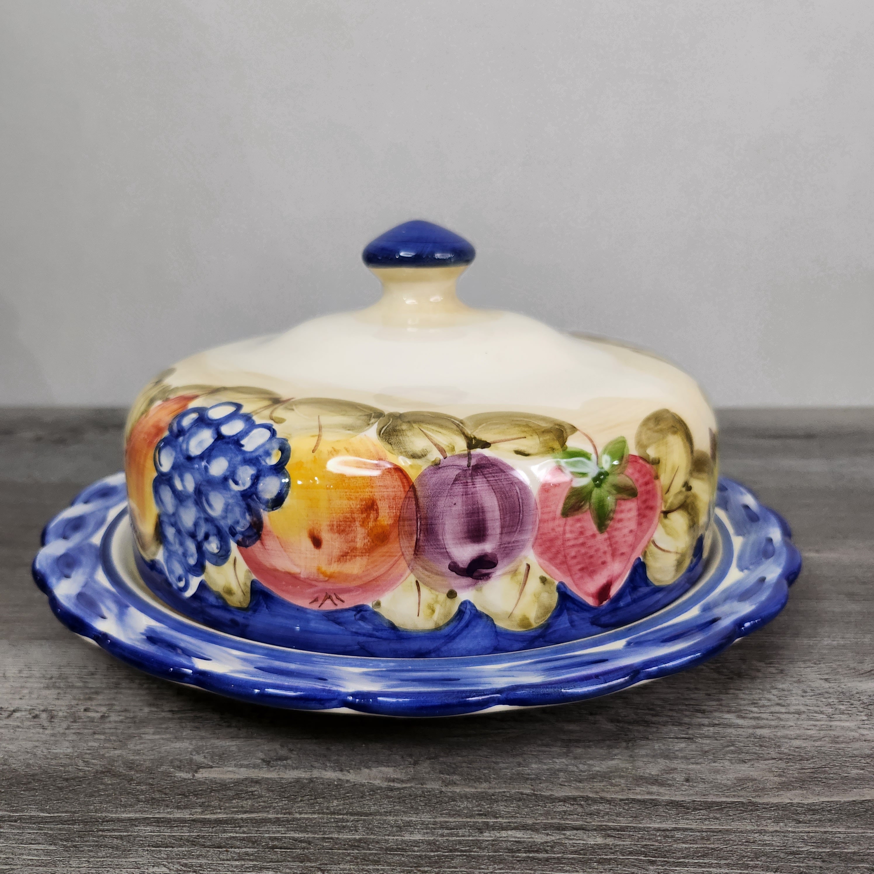 Vintage Covered Platter-plate W/dome Lid-hand Painted Made in - Etsy