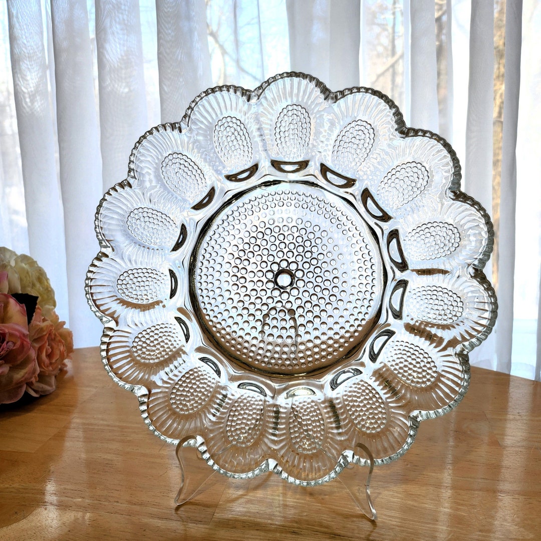 Vintage Indiana Glass Hobnail Deviled Egg Plate/relish Tray - Etsy