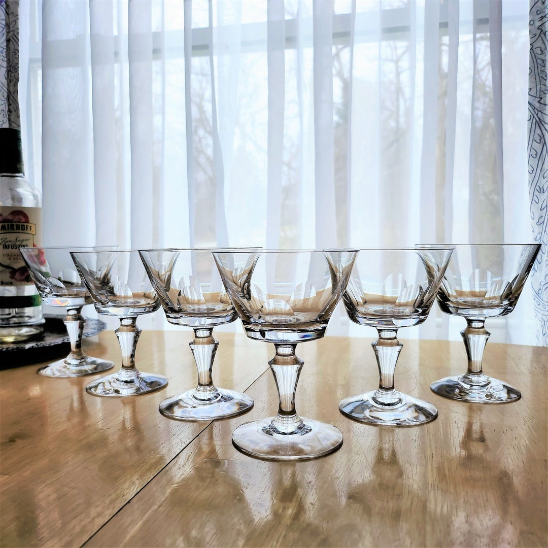 Set of 6 Vintage Crystal Cocktail/sherbet Glasses-fostoria Queen Anne ...