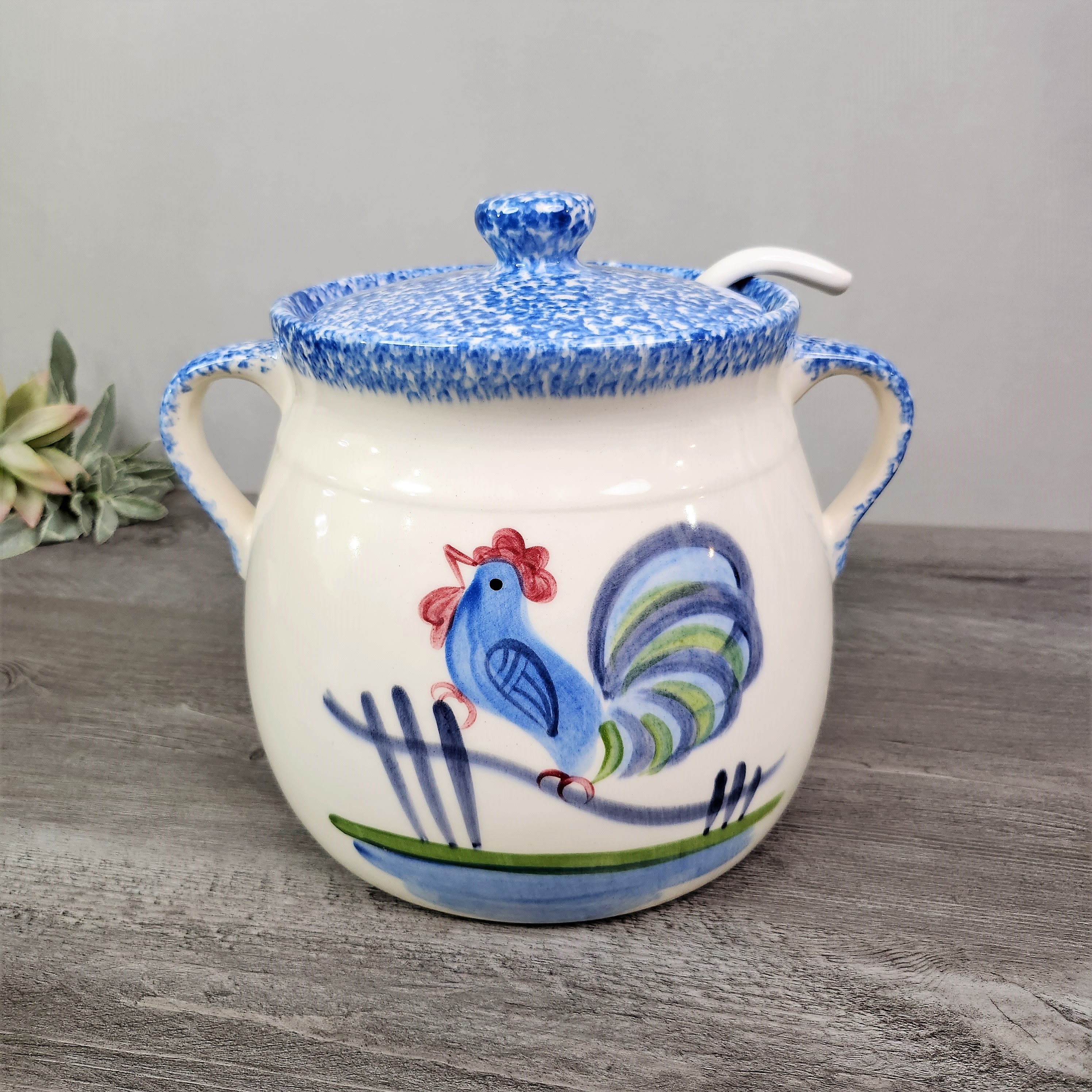 Vintage Los Angeles Potteries Rooster Tureen With Ladle: Hand-painted ...