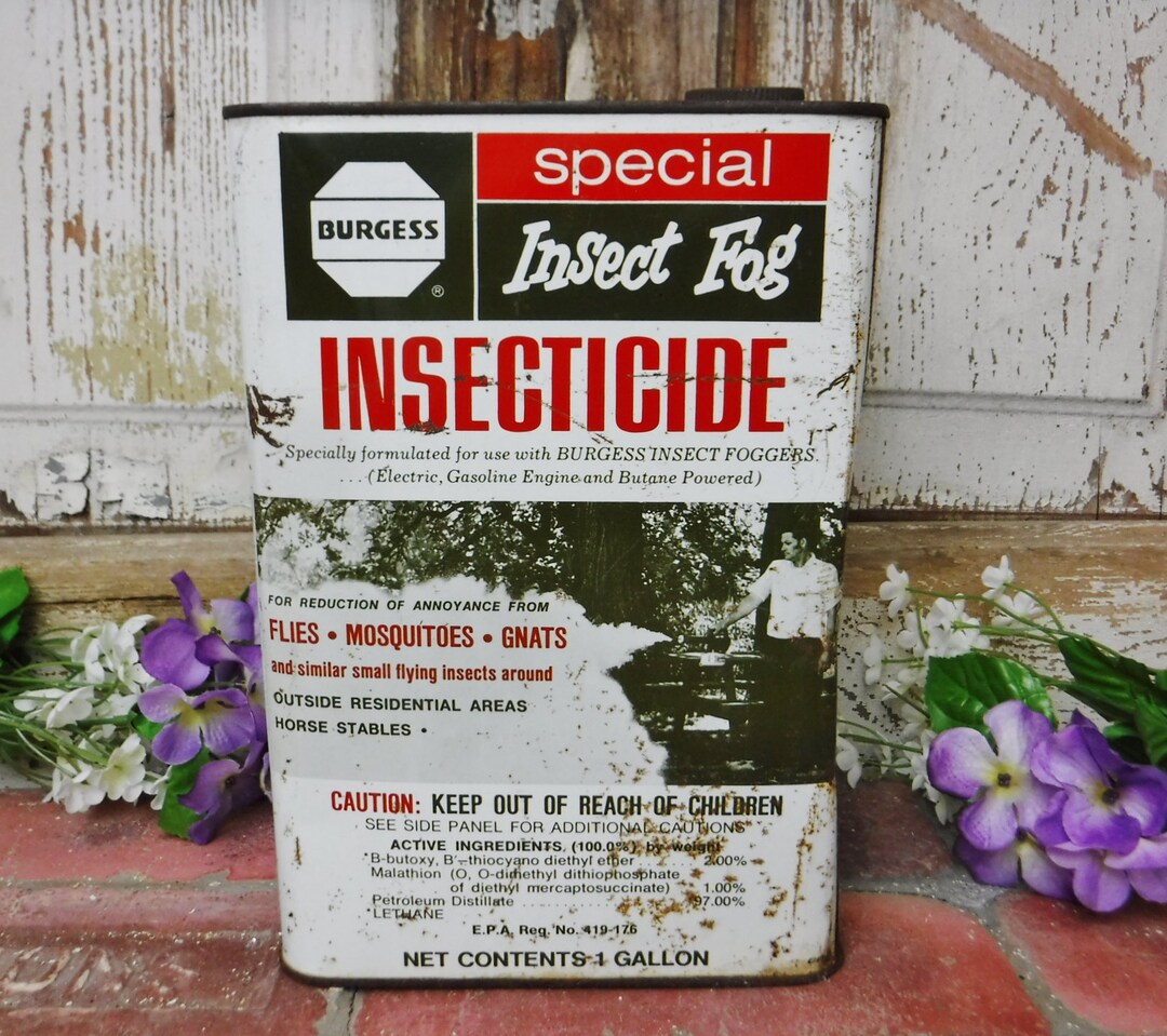 Vintage Insecticide Gallon Can-burgess Advertising Tin - Etsy