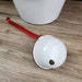 Vintage Porcelain Enameled Pot & Ladle-white W/red Trim Rustic ...