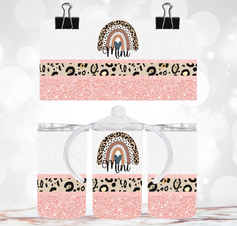Mama and Mini Leopard Rainbow Tumblers, Matching Skinny Tumbler - Etsy