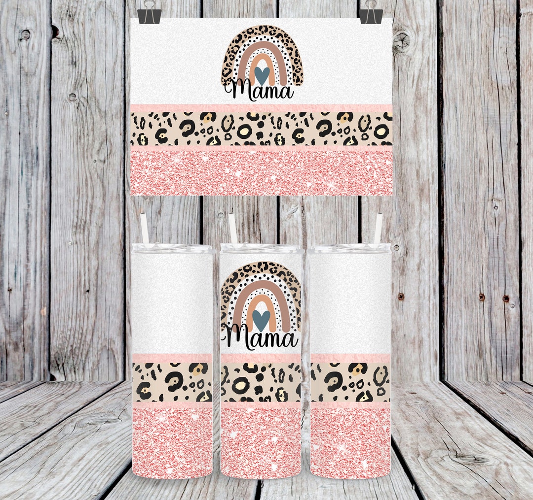 Mama and Mini Leopard Rainbow Tumblers, Matching Skinny Tumbler - Etsy