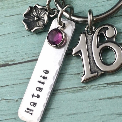 16 Year Old Girl Birthday Keychain Personalised Gift for 16th - Etsy ...