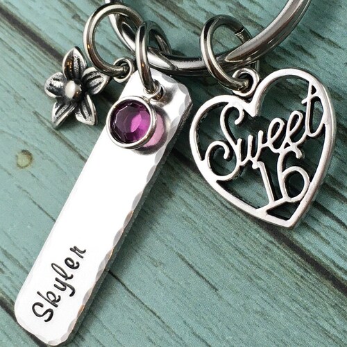 16 Year Old Girl Birthday Keychain Personalised Gift for 16th - Etsy ...