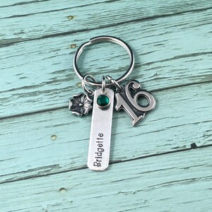 16 Year Old Girl Birthday Keychain, Personalised Gift for 16th Birthday ...