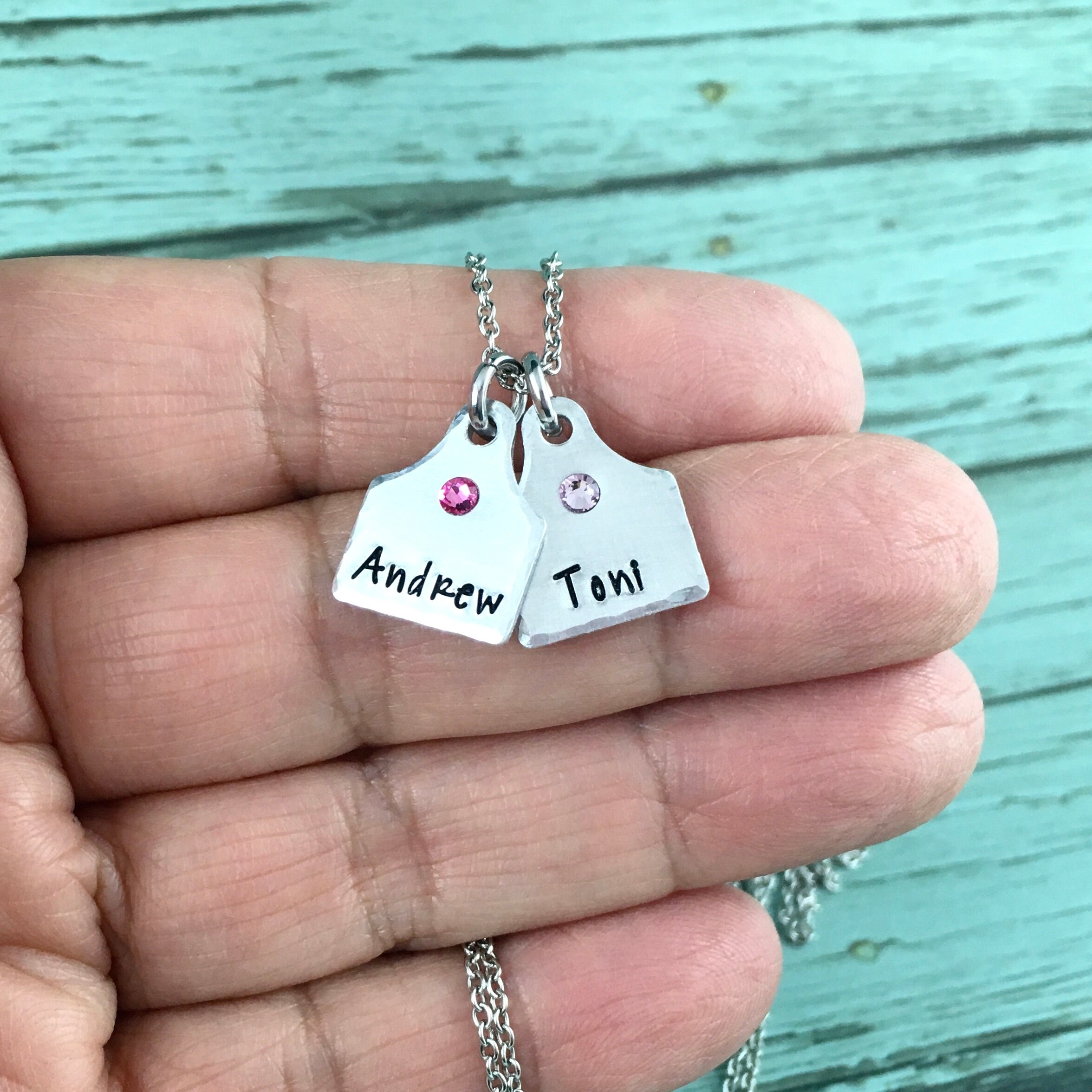Cattle Tag Necklace Cow Tag Ear Tag Hand Stamped Cattle Tag - Etsy