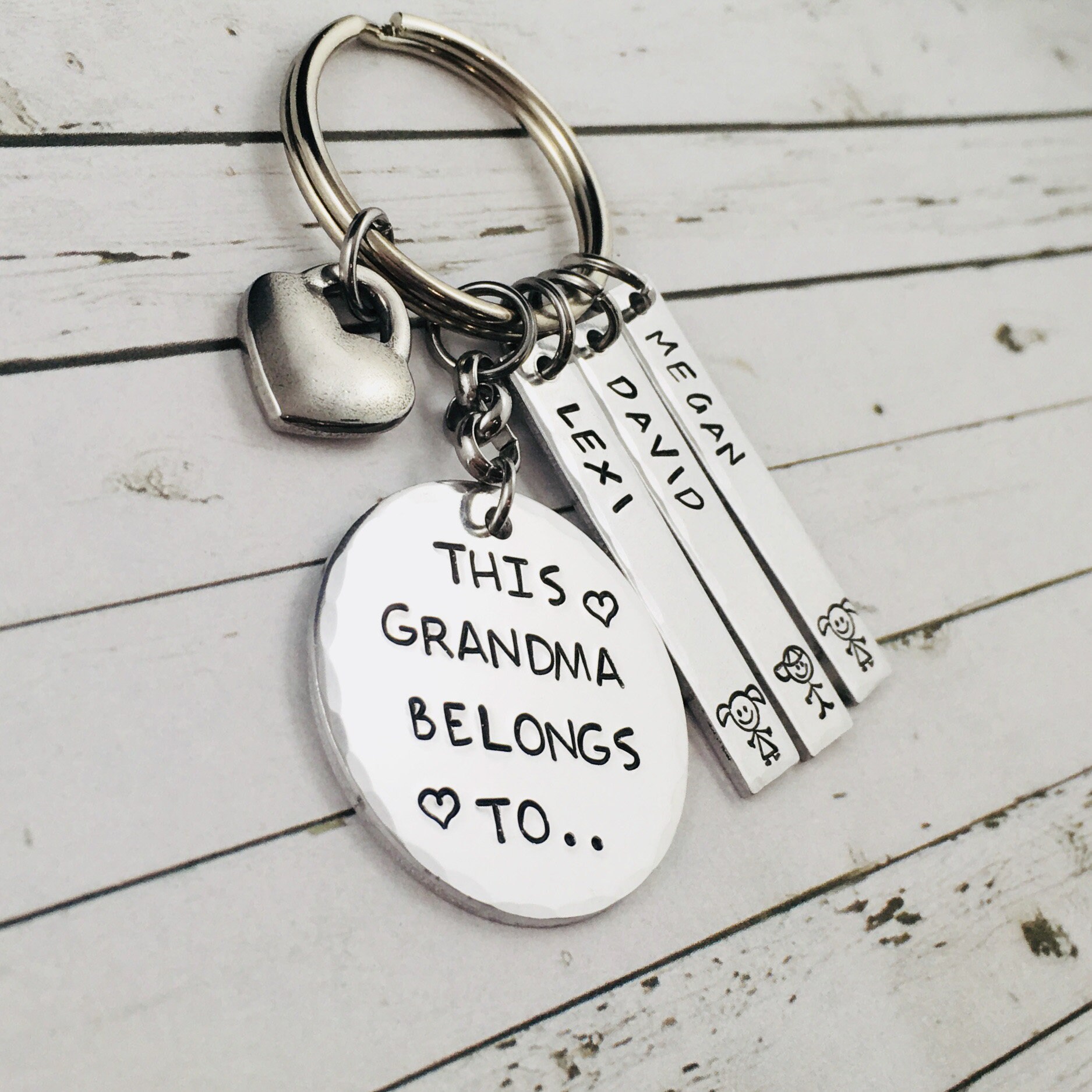 Gift for Grandma Personalised Keychain Hand Stamped This - Etsy Australia