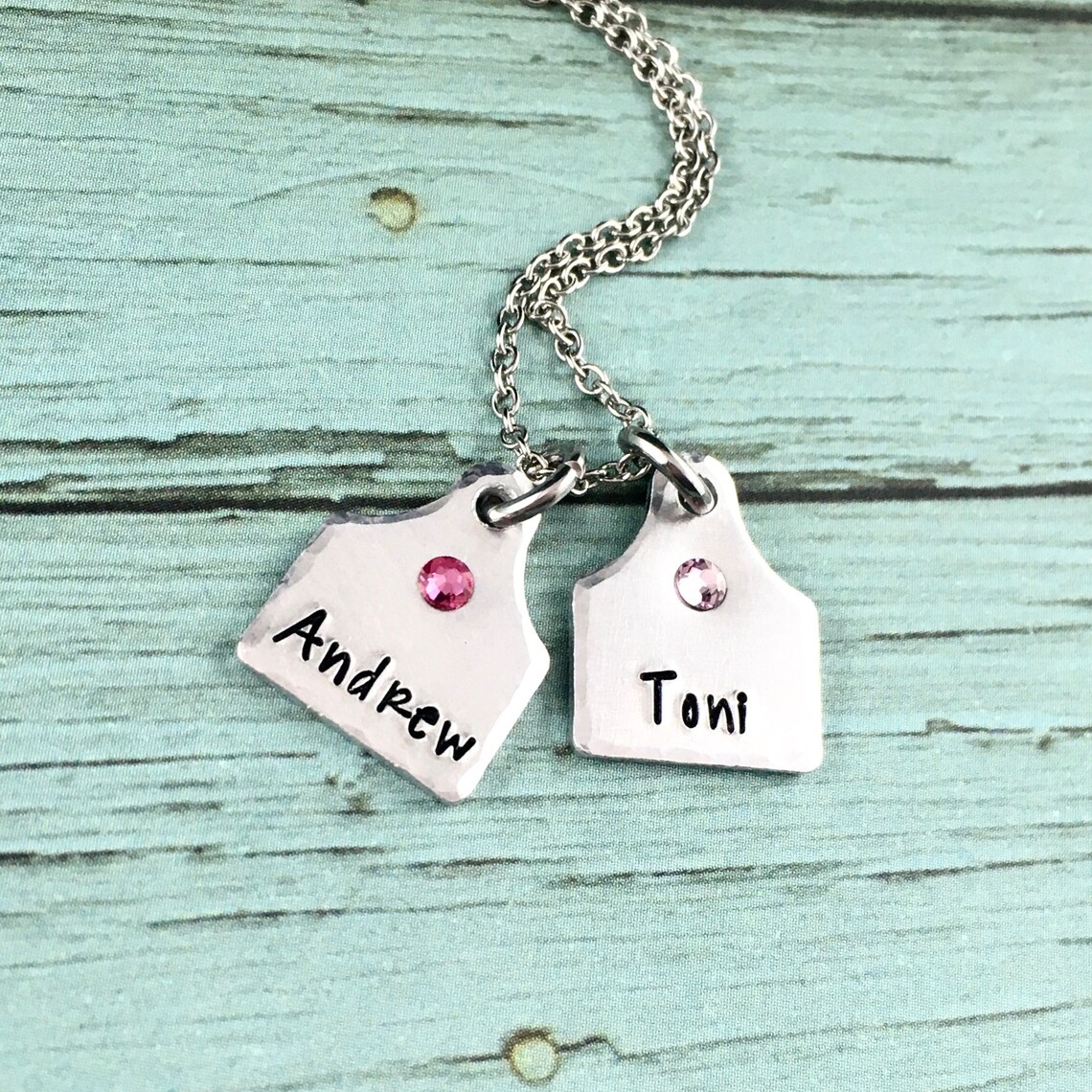 Cattle Tag Necklace Cow Tag Ear Tag Hand Stamped Cattle Tag - Etsy