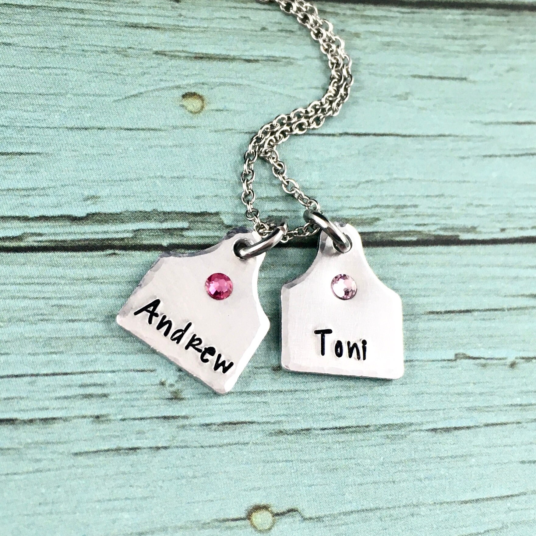 Cattle Tag Necklace Cow Tag Ear Tag Hand Stamped Cattle Tag - Etsy