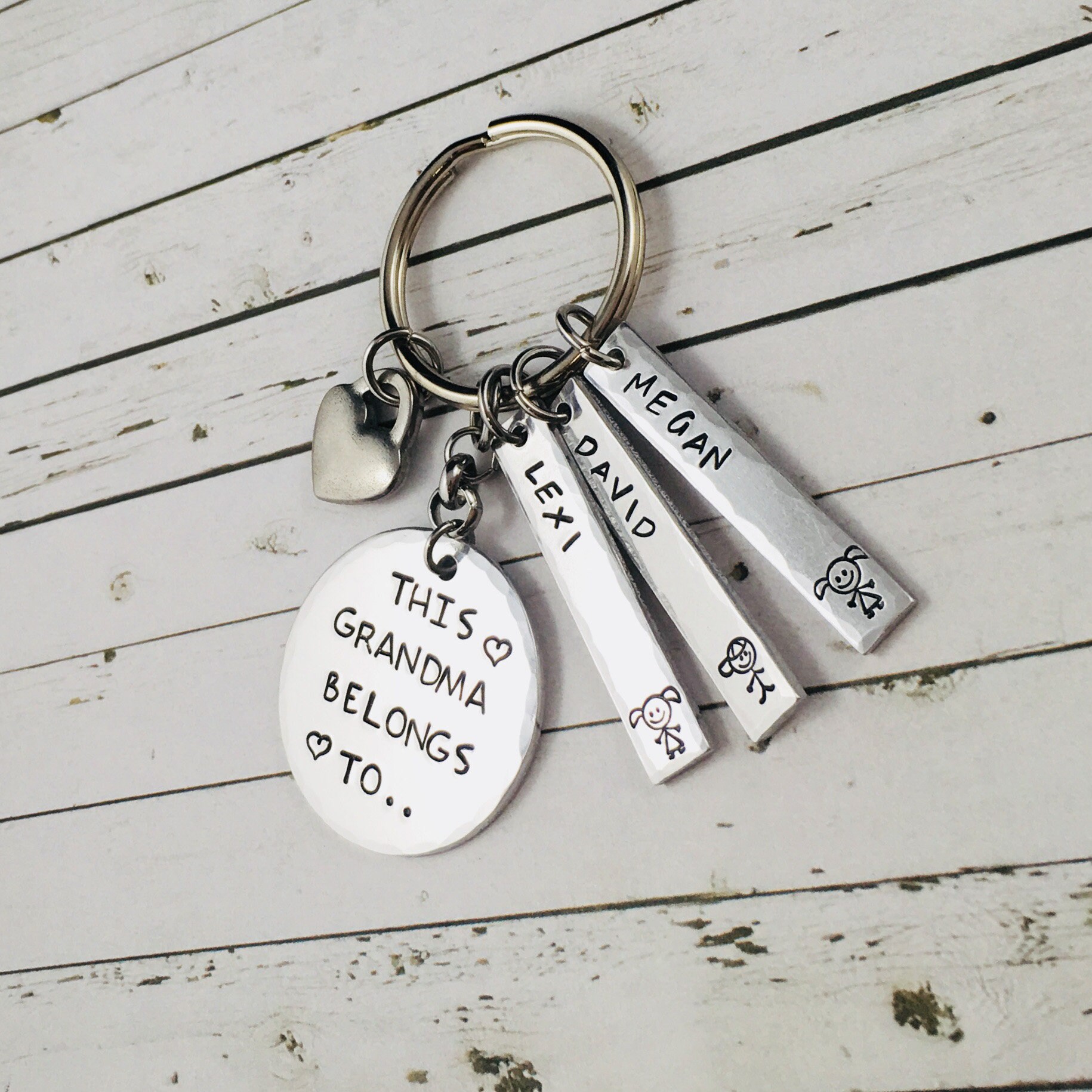 Gift for Grandma Personalised Keychain Hand Stamped This - Etsy Australia