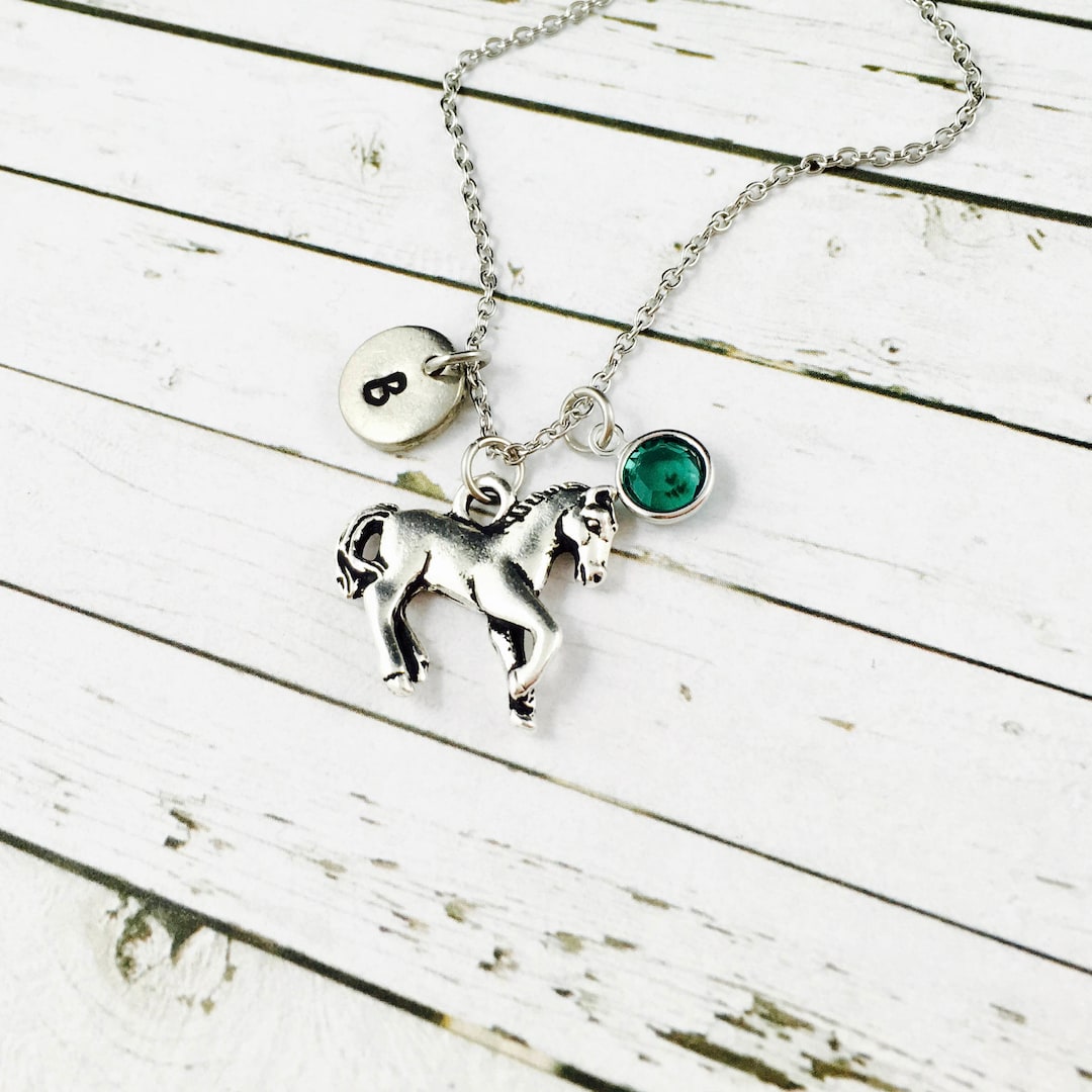 Collier cheval, collier à breloques cheval personnalisé en argent ou or ...