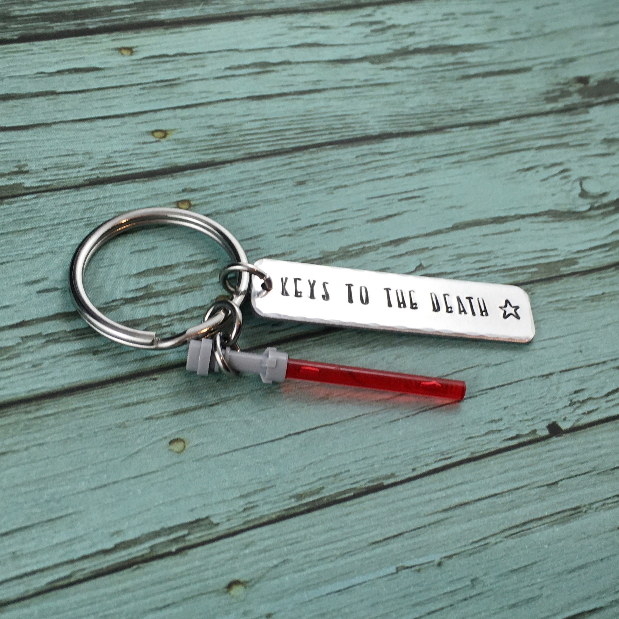 Death Star Keychain Lightsaber Keychain Hand Stamped Star | Etsy