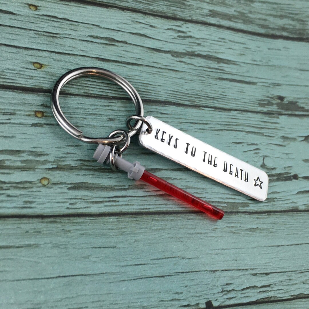 Death Star Keychain Lightsaber Keychain Hand Stamped Star - Etsy