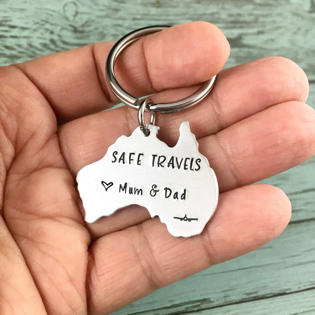 Safe Travel Gift, Safe Travels Keyring, Personalised Travel Gift ...