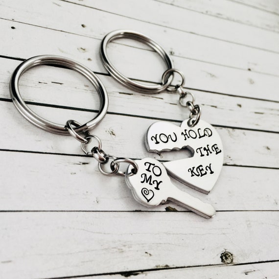 Couples Keychain Set Or Couples Necklace Set You Hold The Key | Etsy