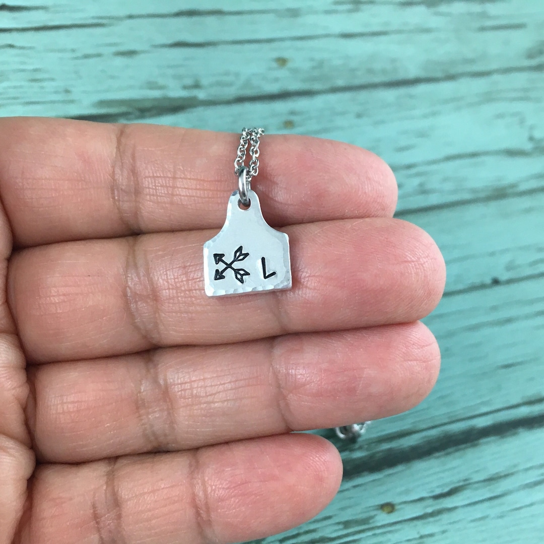 Cow Tag Necklace, Ear Tag, Cattle Tag Necklace, Cattle Tag Jewelry ...