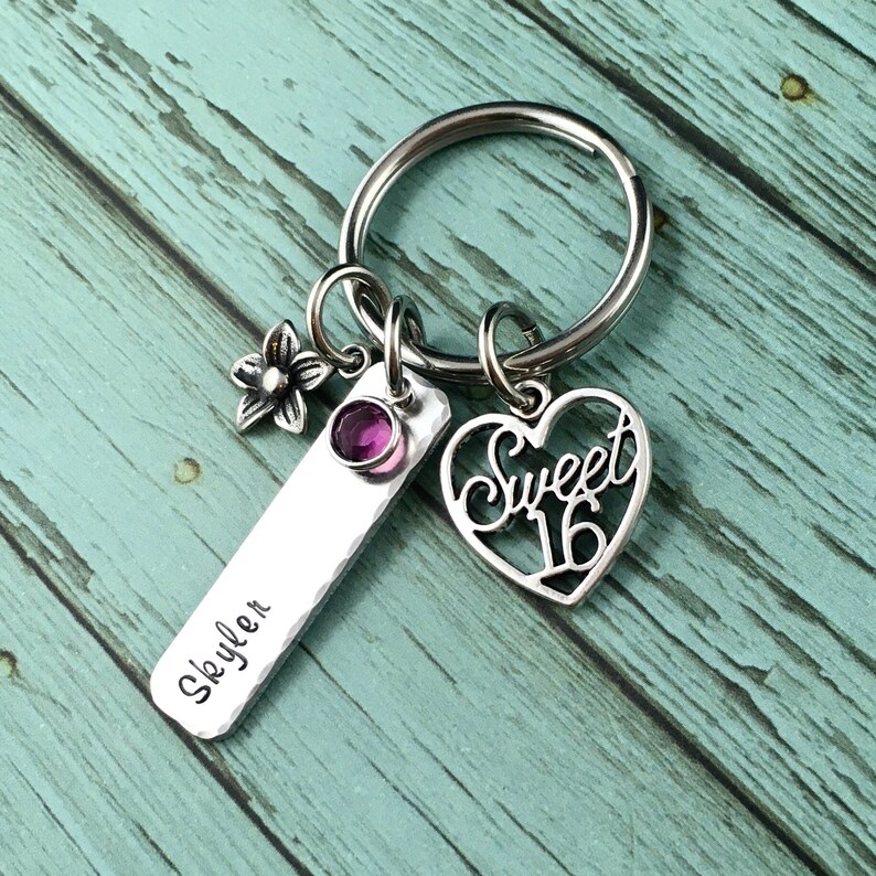 Sweet 16 Keychain Personalised Gift For 16th Birthday 16Th | Etsy
