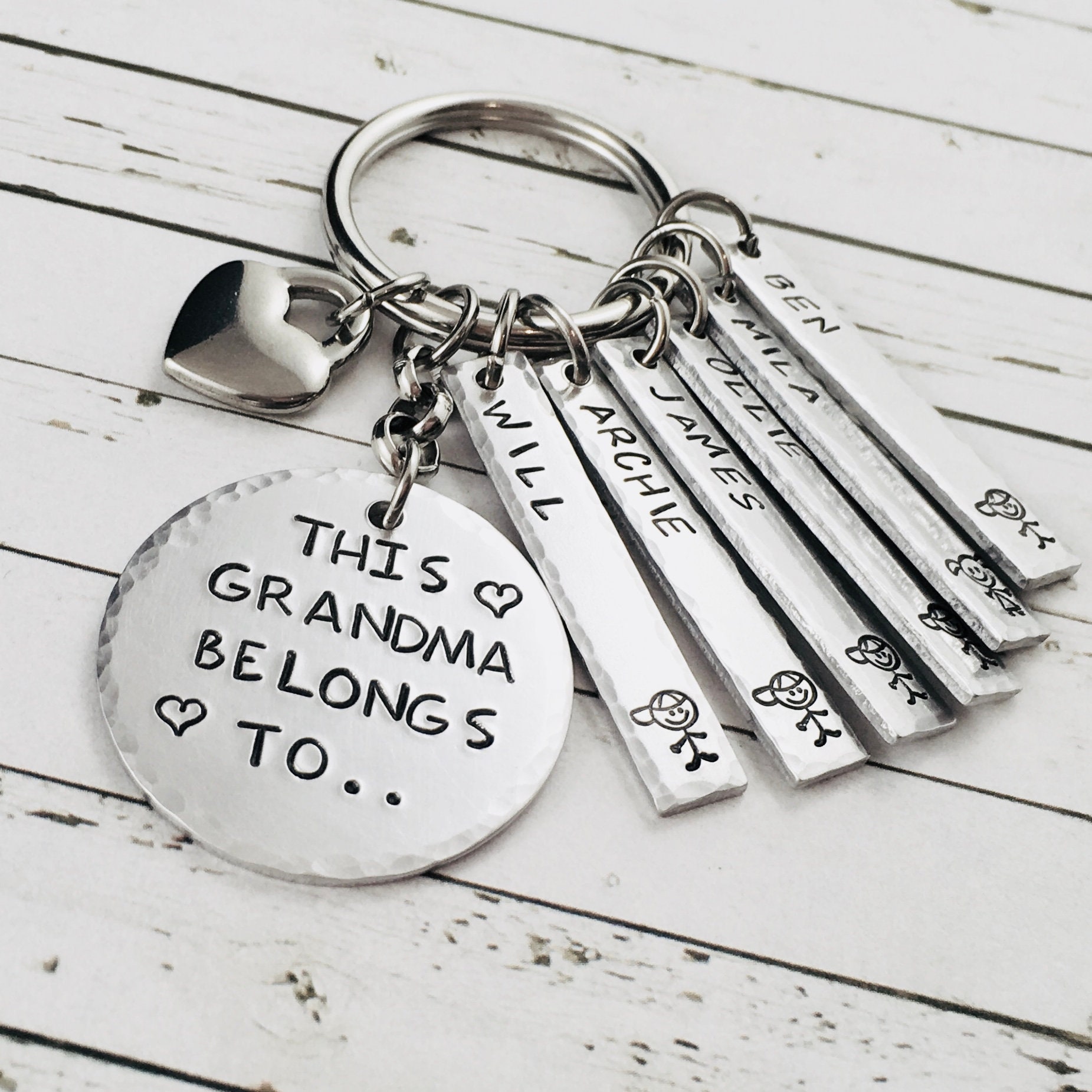 Gift for Grandma Personalised Keychain Hand Stamped This - Etsy Australia