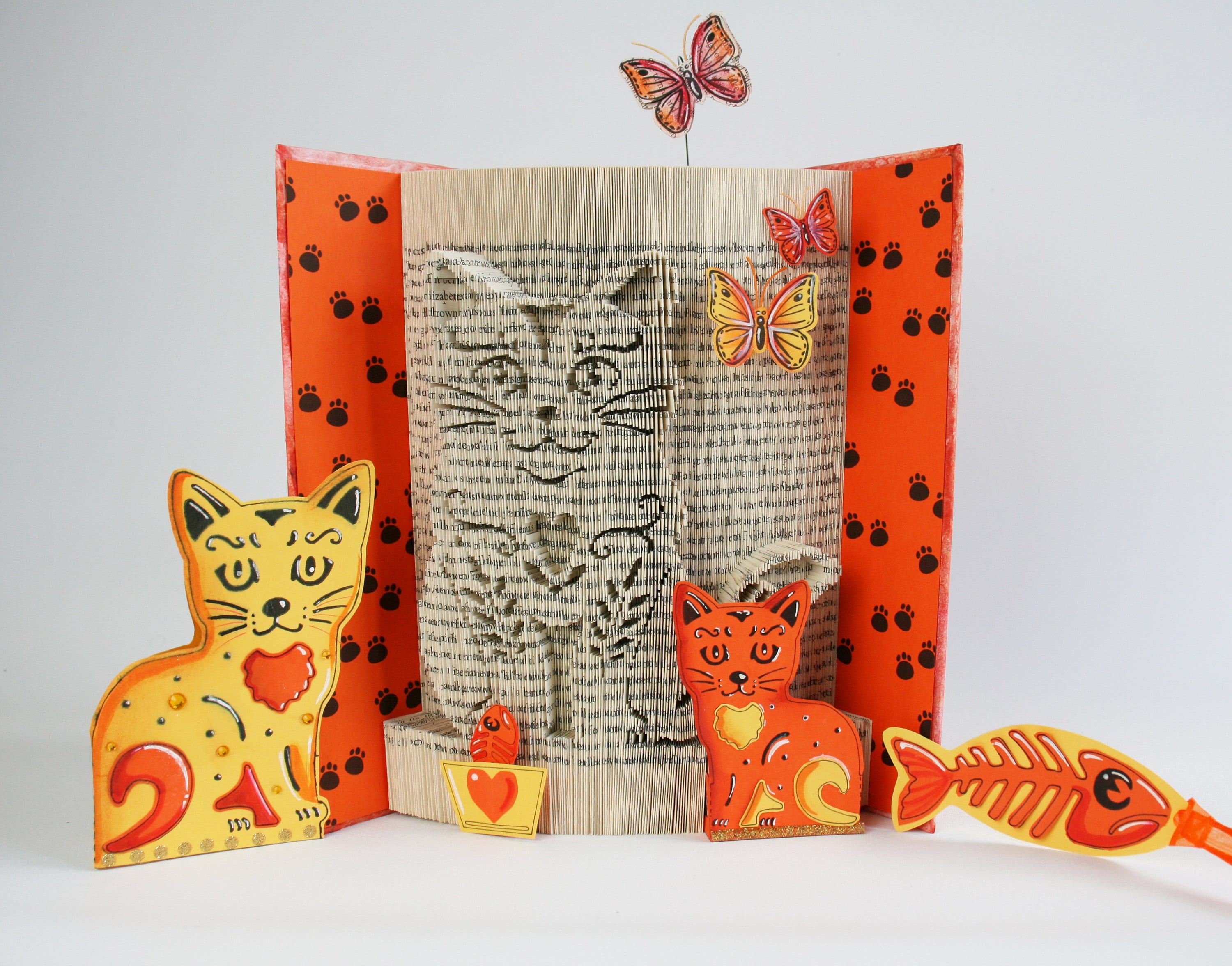 Cat Book Folding Pattern + Tutorial, Cut and Fold, Free Printable ...