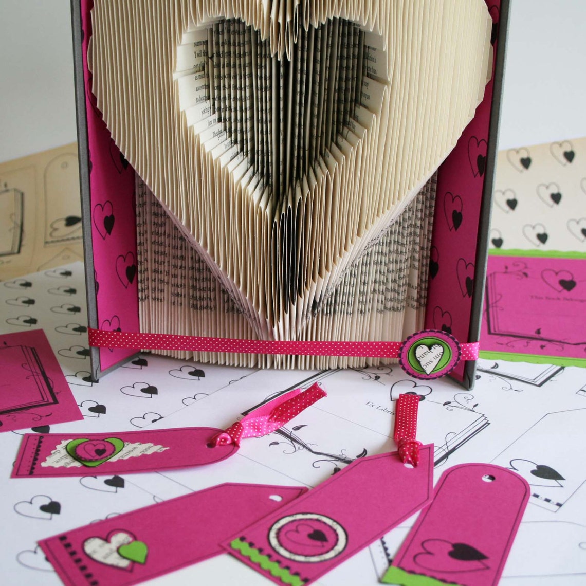 Heart Book Folding Pattern + Cuts: Plus Free Printable Downloads (pdf ...