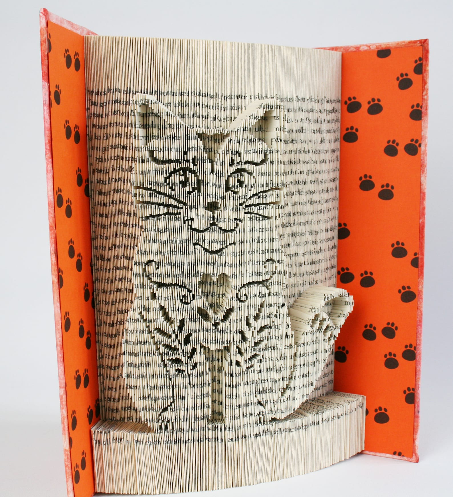 Cat Book Folding Pattern Tutorial Cut and Fold Free | Etsy