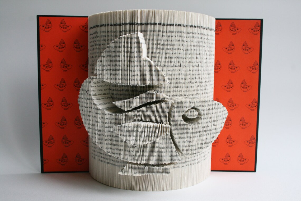 Book Folding Pattern Fish: Book Folding Tutorial, Cut and Fold, Free ...