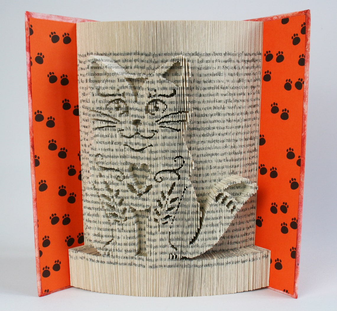Cat Book Folding Pattern + Tutorial, Cut and Fold, Free Printable ...