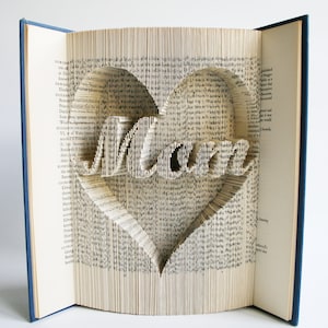 Book Folding Pattern Mothers Day Mom in Heart Cut and Fold: Free ...