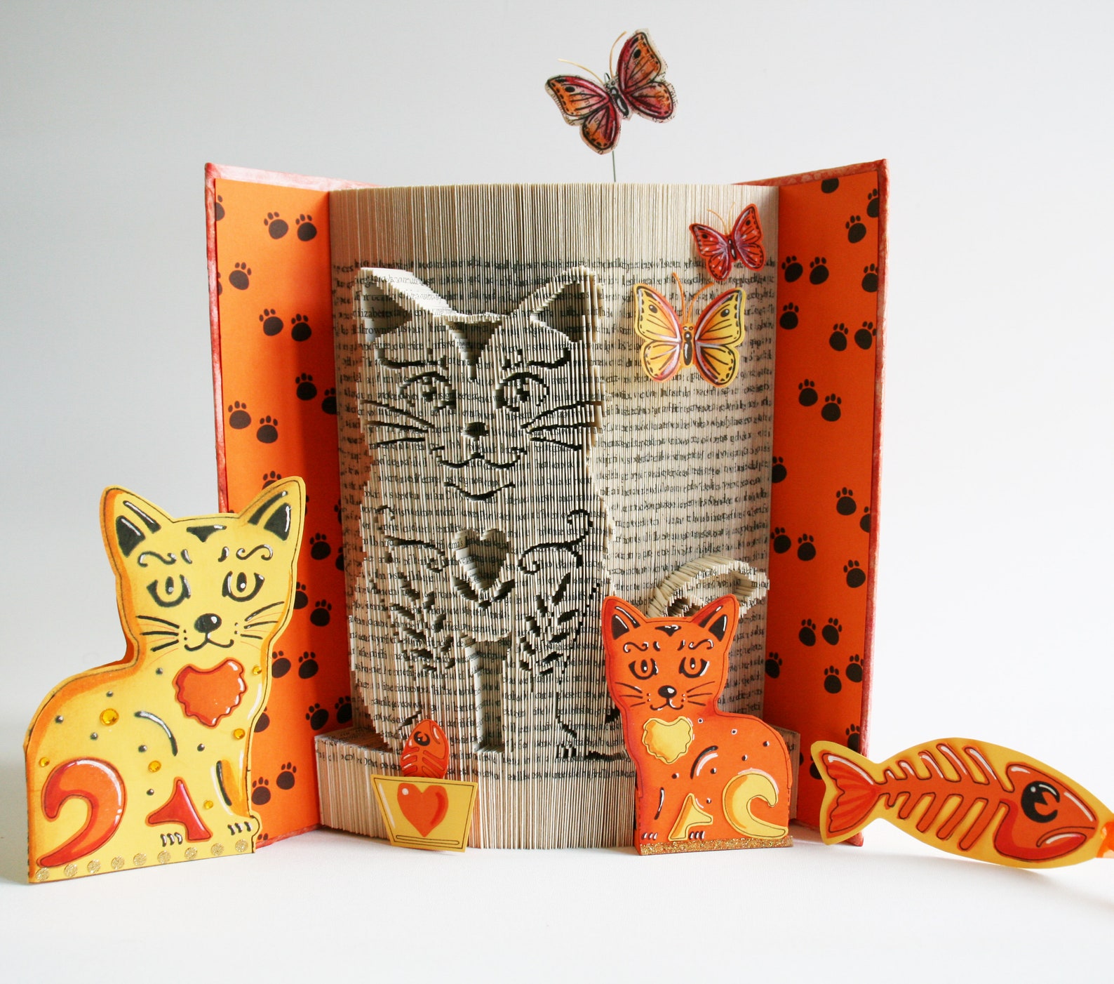 Cat Book Folding Pattern + Tutorial, Cut and Fold, Free Printable ...