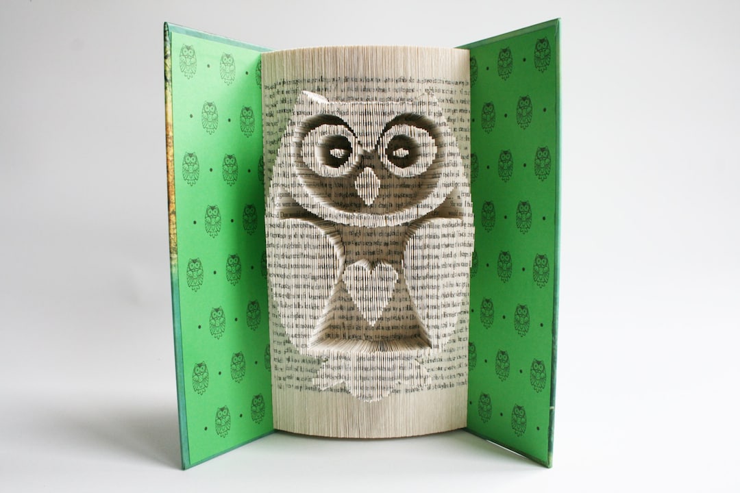 Book Folding Pattern Owl: Book Folding Tutorial, Cut and Fold, Free ...