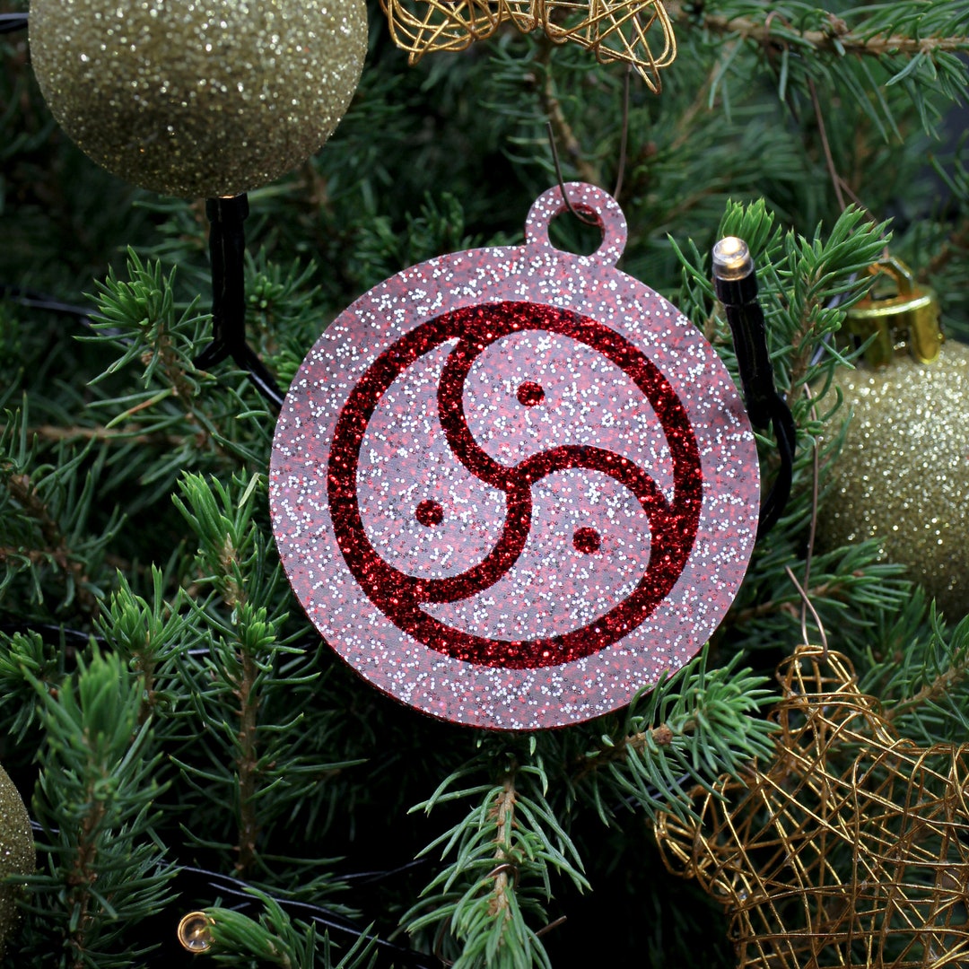 Inverted Triskelion - Red Glitter BDSM Ornament - Etsy UK