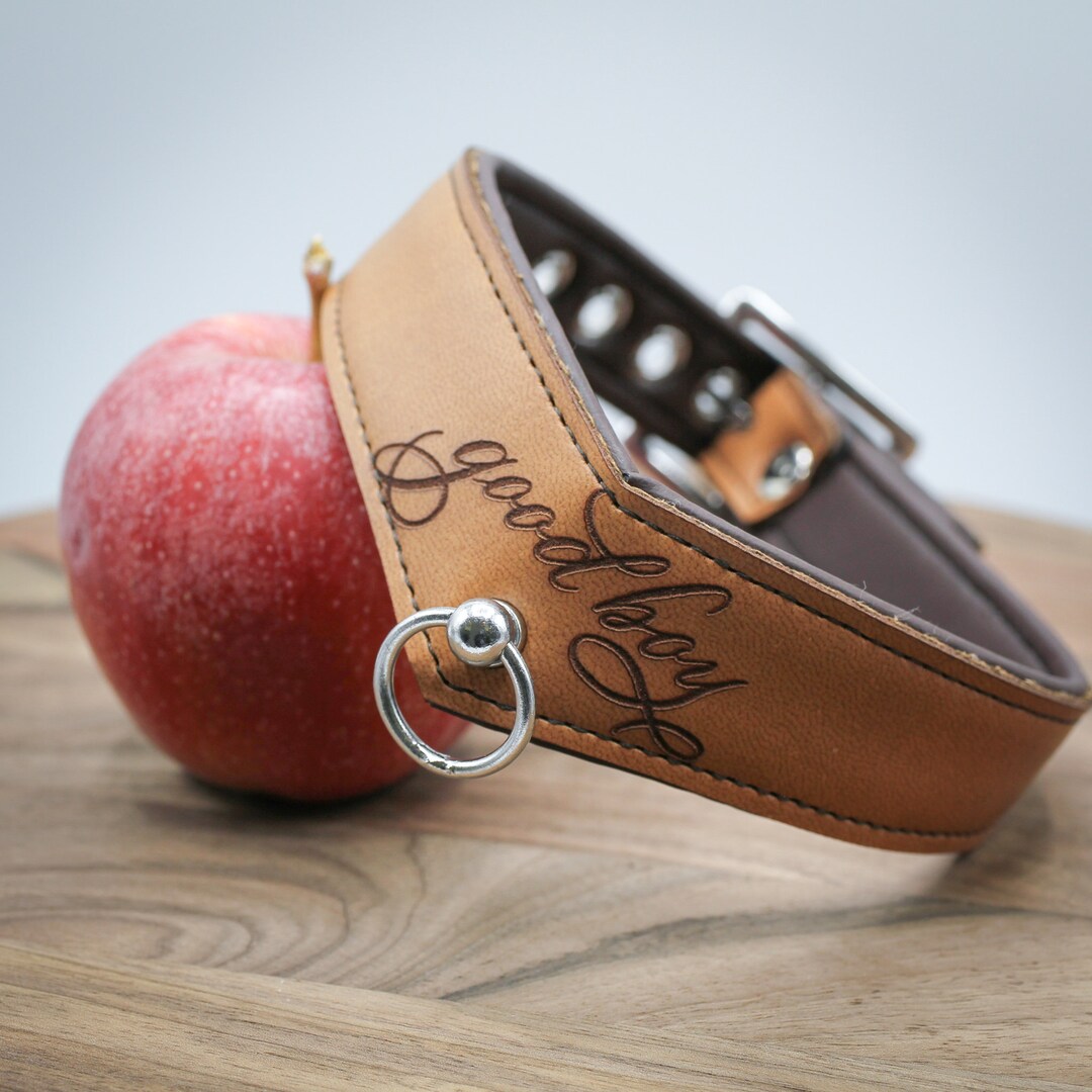 Vegan Collar "calligraphy" Good Boy Narrow - Etsy