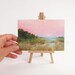 Summer Morning Landscape, Miniature Painting, River and Field, Nature ...