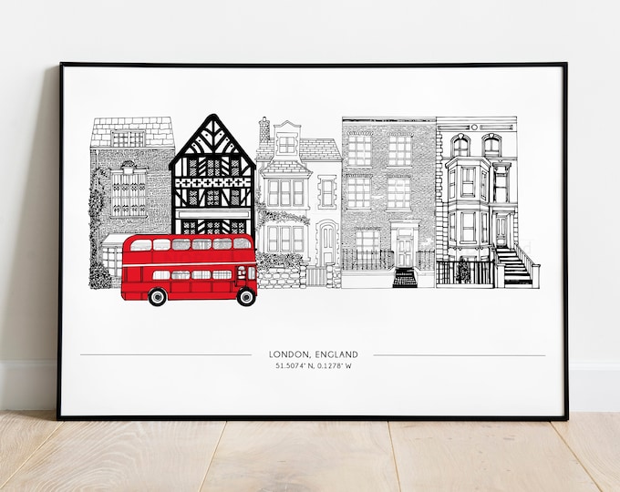 Houses of London A4 London Print London Skyline Art - Etsy Australia