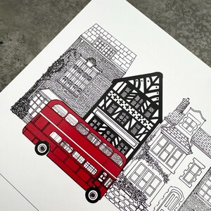 Houses of London | A4 | London Print, London Skyline, Art, Longitude ...