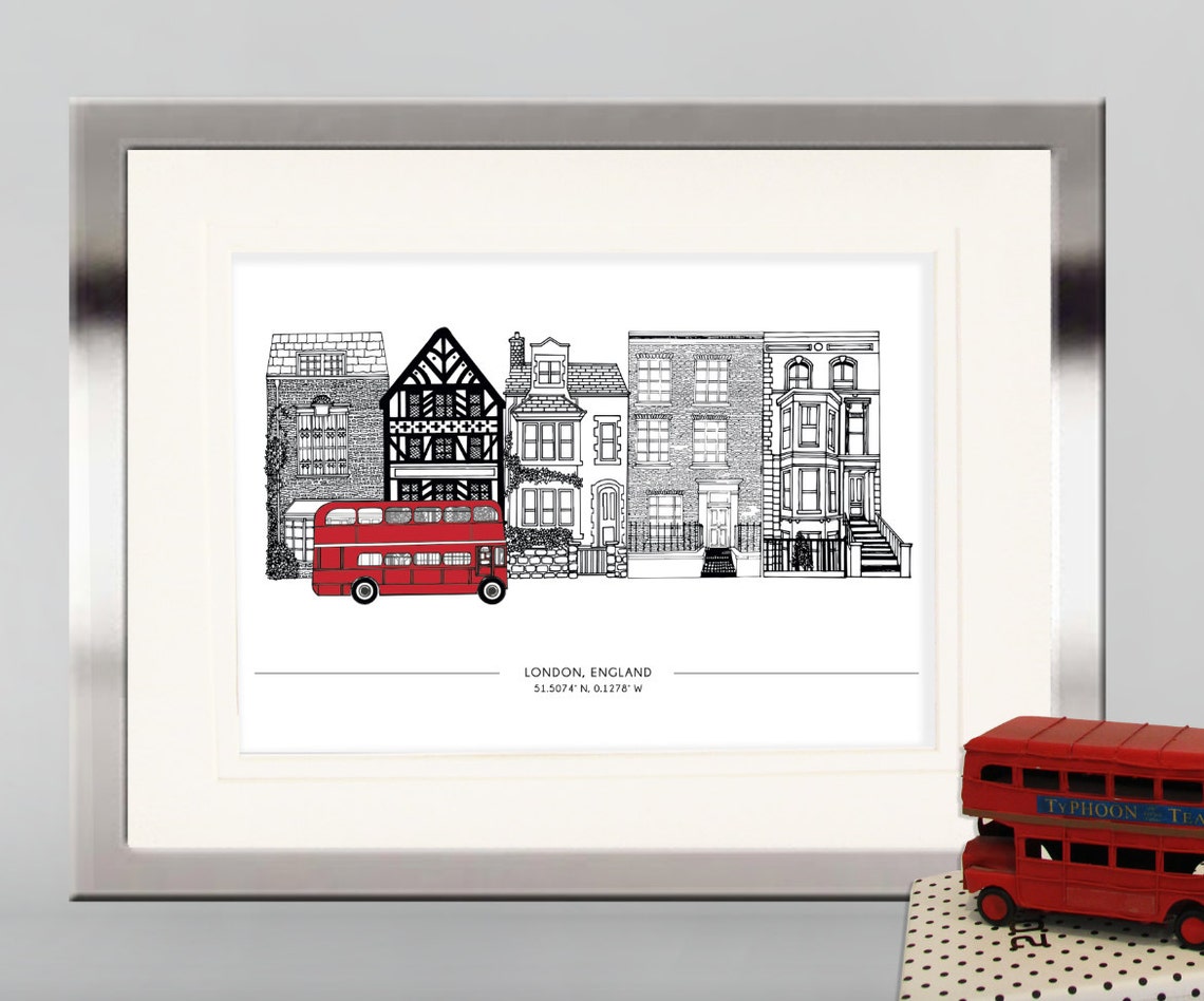 Houses of London A4 London Print London Skyline Art | Etsy