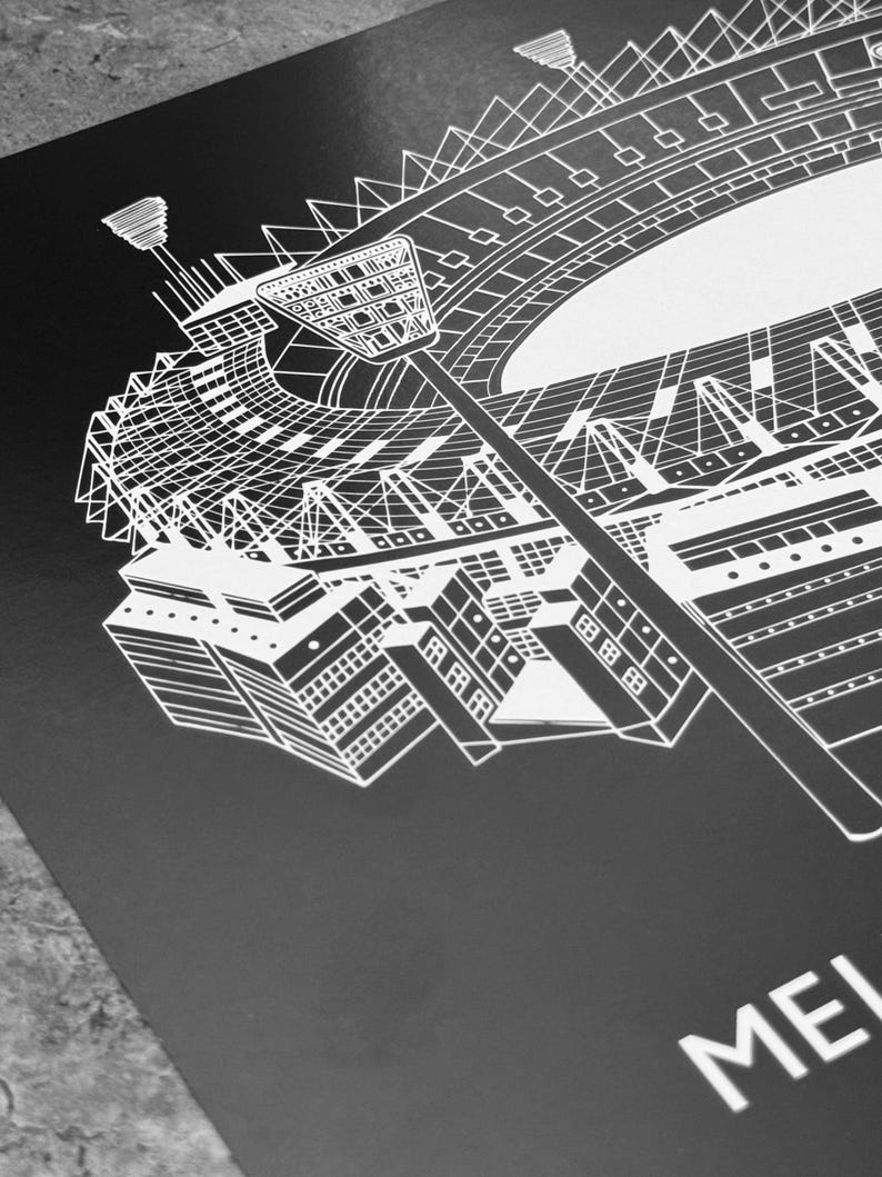 MCG Melbourne Cricket Ground | A3 | Melbourne Stadium Art | AFL Gift ...