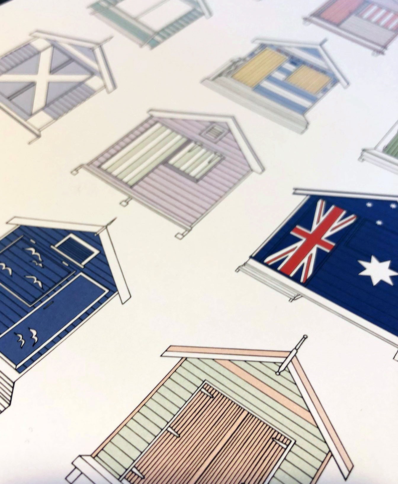 Brighton Beach Boxes A3 Melbourne print Australia Art | Etsy