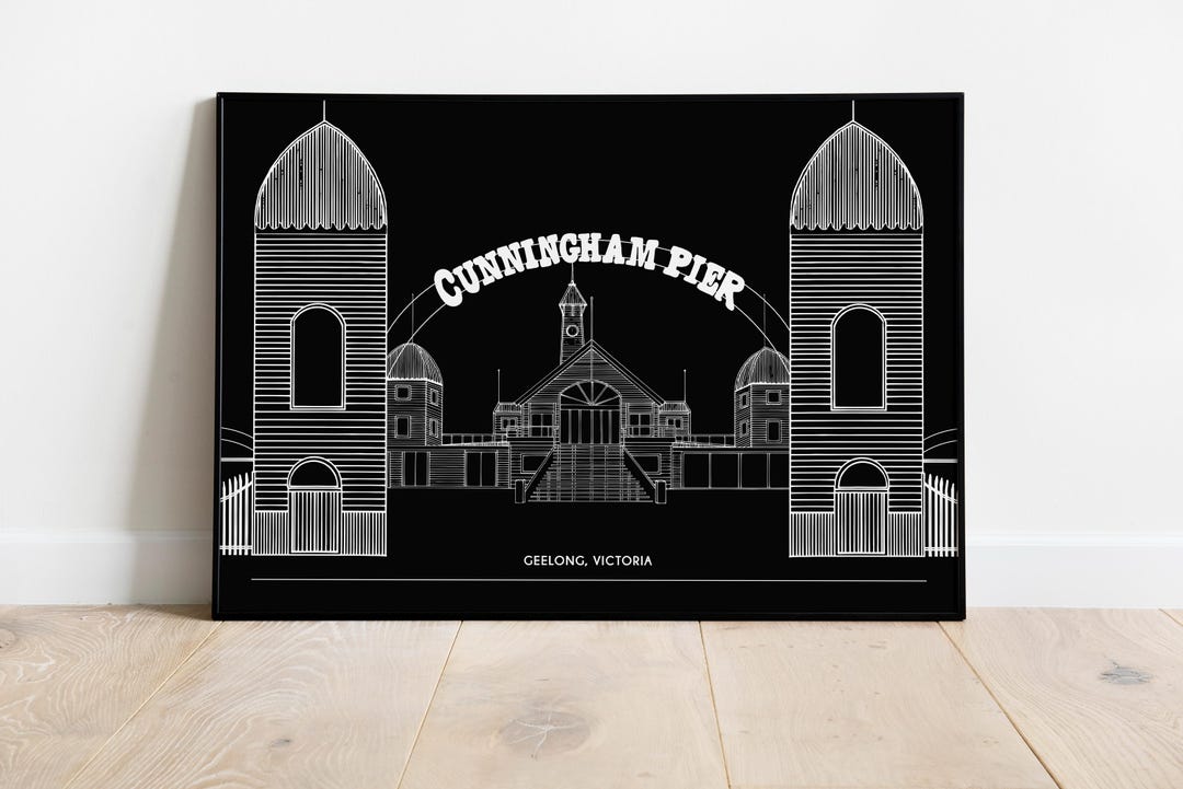 Cunningham Pier Geelong | A4 | Geelong Print, Architecture Art, Line ...