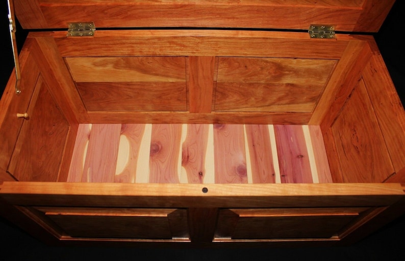 Handmade Cherry Curly Flame Hope Chest With Cedar Lining - Etsy