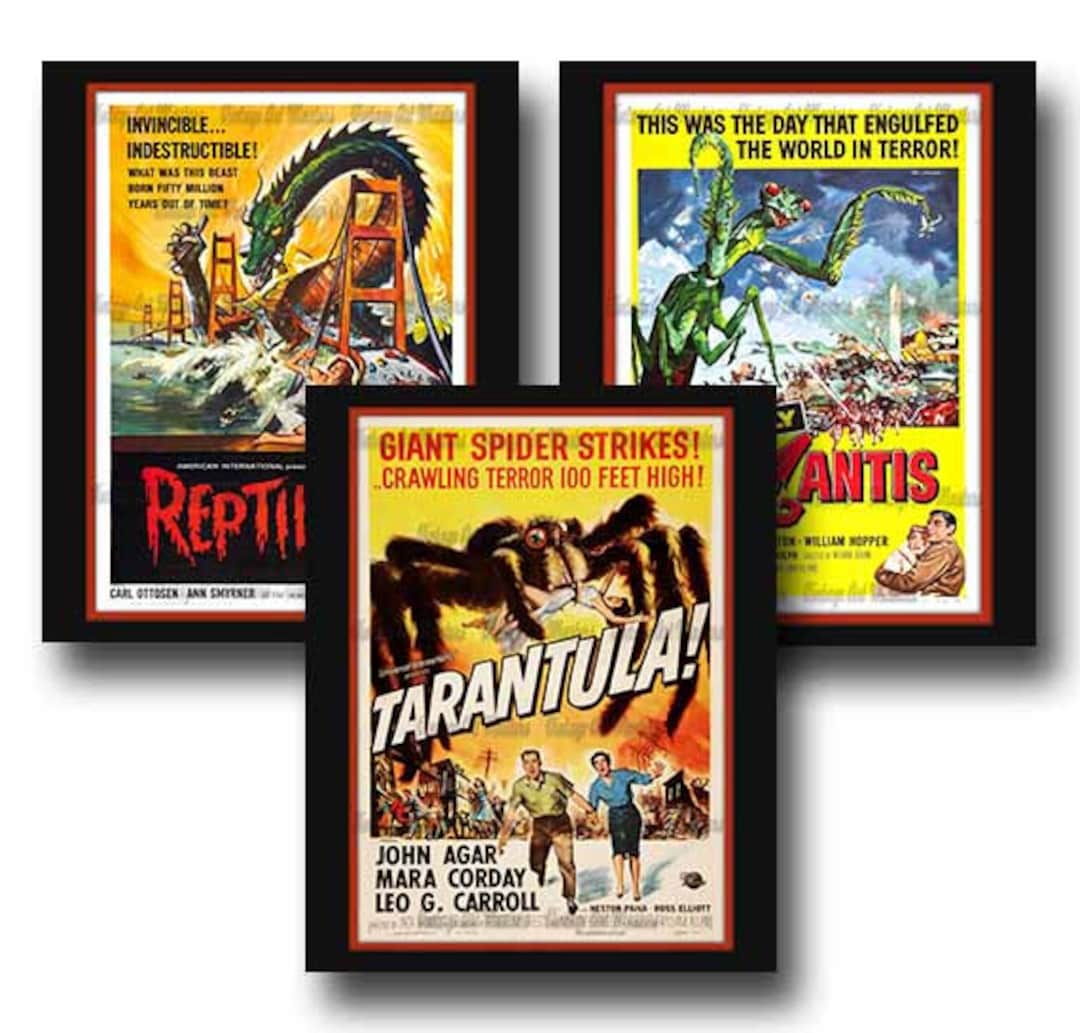 Vintage Science Fiction Horror Movie Posters - Retro 1950's Sci Fi ...