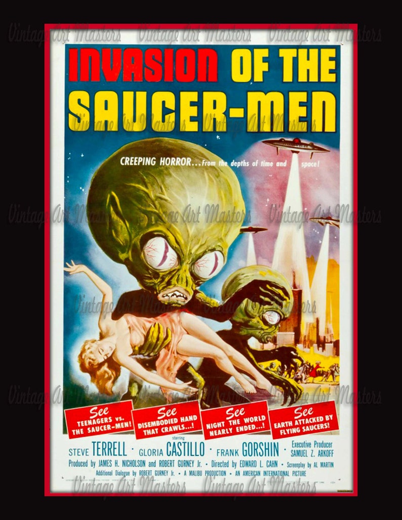 Vintage Science Fiction Horror Movie Posters Retro 1950's Sci Fi ...