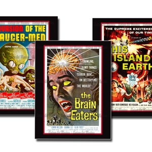 Vintage Science Fiction Horror Movie Posters Retro 1950's Sci Fi ...