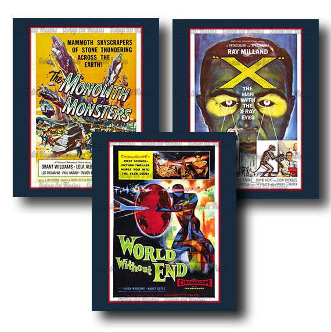 Vintage Science Fiction Horror Movie Posters - Retro Sci Fi Monster ...