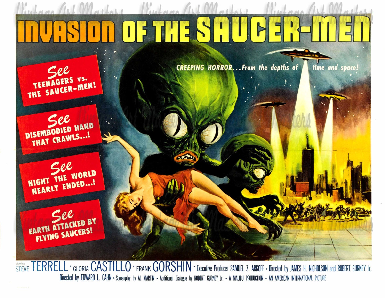 Vintage Science Fiction Horror Movie Posters - Retro 1950's Sci Fi ...